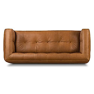 POLY & BARK Capa Sofa in Full-Grain Pure-Aniline Italian Tanned Leather in Saddle Tan