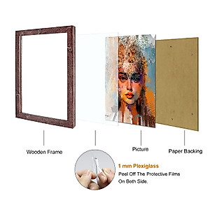 YMOND Picture Frame Rustic Frame Set for Wall Decor Gallery Collection Poster Frame 16x20 Brown 2pack