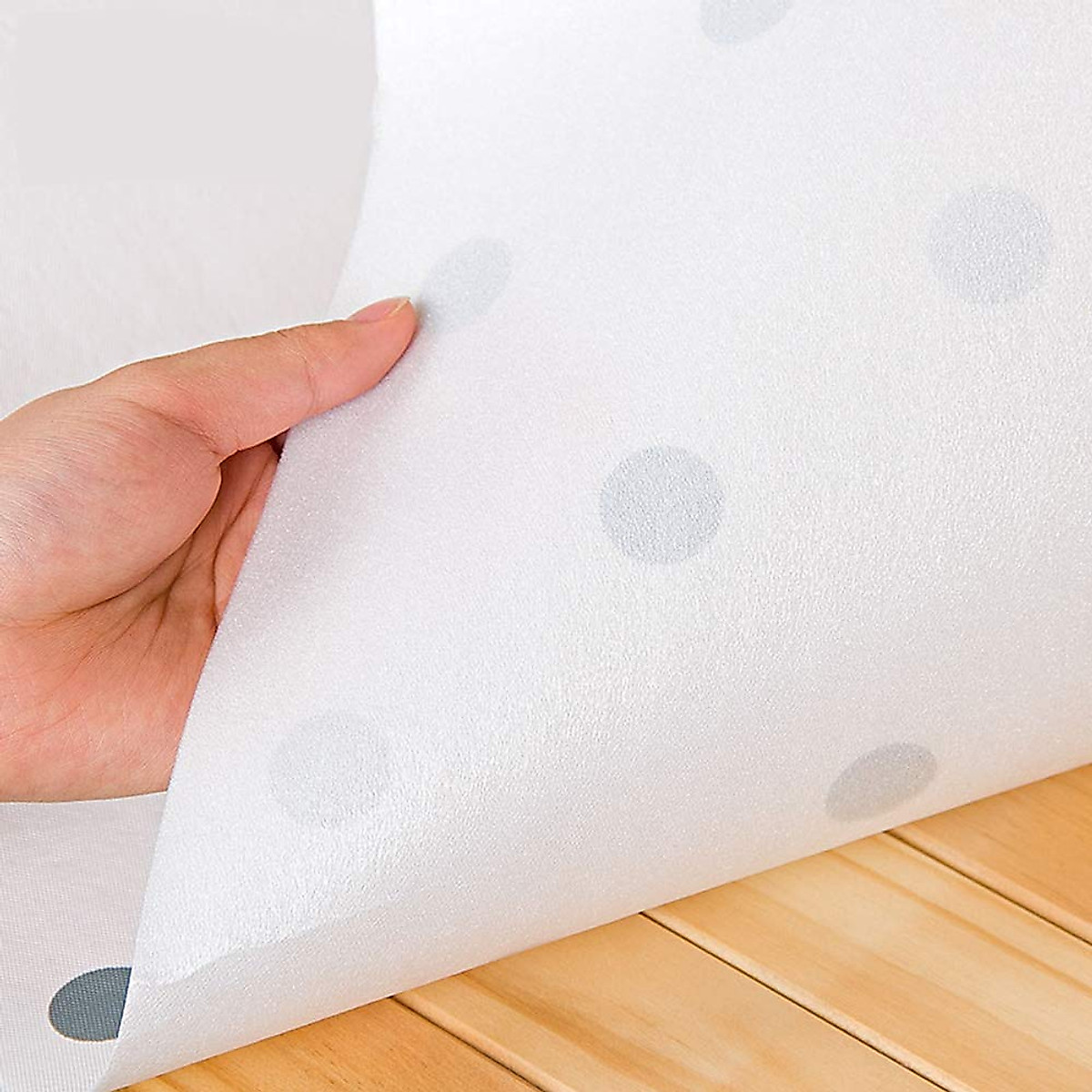 Decorative Cute Polka Dots Non-Adhesive Shelf Liner for Refrigerator Drawer Kitchen Cabinets Pantry Cupboard Closet, 11.8X196 Inches