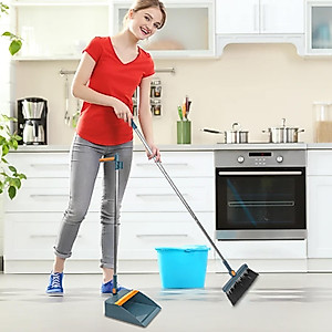 Broom and Dustpan Set,Brooms for Sweeping Indoor,Broom with Dustpan Combo Set,Dust Pan,Dust Pan and Brush Set,Broom Dustpan Set