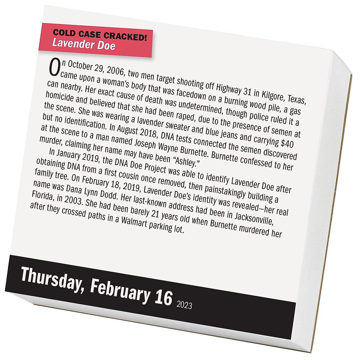 A Year of True Crime Page-A-Day Calendar 2023: Cannibal Cooks, Killer Kids, Incredible Survivors!