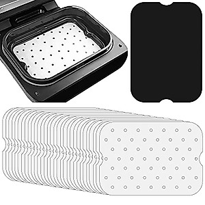 Air Fryer Parchment Paper Liners for Ninja Foodi XL Smart FG551 6-in-1 Indoor Grill, Ninja Foodi Accessories, Air Fryer Liners and Reusable Heat Resistant Mat, Air Fryer Accessories by INFRAOVENS