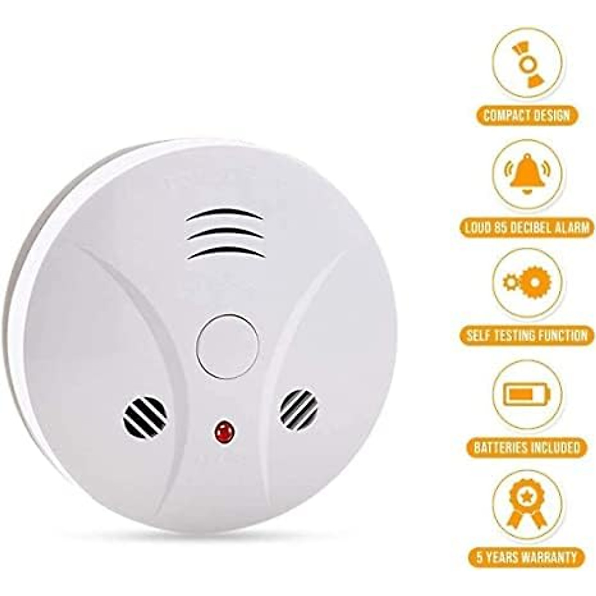 3 Pack Smoke Detector Battery Operated with Photoelectric Sensor and Silence Button, Travel Portable