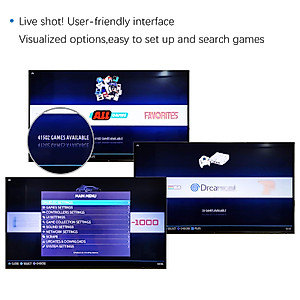 DIKDOC Video Game Console Emulator Console Arcade Emulator Kids Retro Game Console Pre-Install 41,000 Games ROM HDMI Output 128G Mini Portable Support NES/N64/PS1/Sega Console