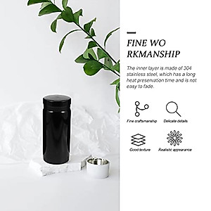 Luxshiny Travel Water Bottle Stainless Steel Vacuum Insulated Bottle: Portable Mini Thermal Bottle Cup Water Container for Home Office Outdoor Camping Black