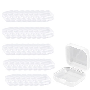 BAMXSXBO 40pcs Mini Plastic Jewelry Box Storage,Mini Earring Box Organizer,Tiny Plastic Container for Earrings Chains