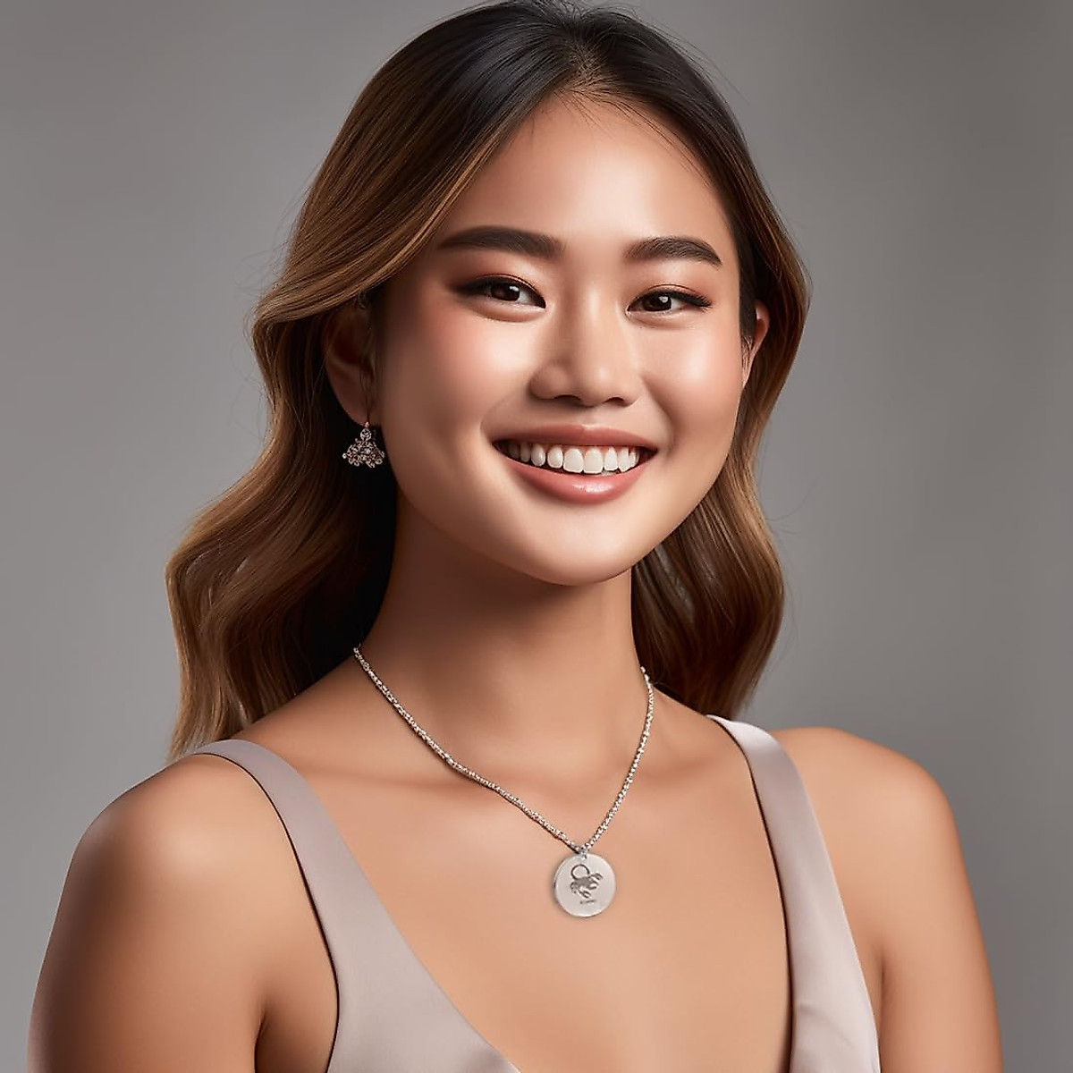 US Jewels Ladies 925 Sterling Silver 1in Scorpio October & November Zodiac Pendant