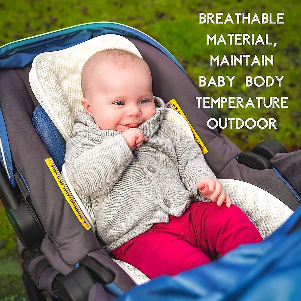 YLLWBOX Newborn Infant car seat Head Support| Baby Insert Cushion Stroller | 3D Breathable Baby car Accessories