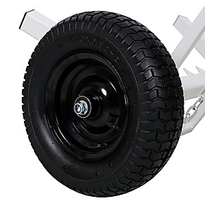 CuisinSmart Log Dolly and Holder with 16.5 Inch Penumatic Tire Log Skidder for Wood Transport 1100LBS Capacity White