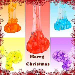 5 Pack Jelly Cube Slime Kit, Super Soft and Non-Sticky Crystal Slime for Kids, Stress Relief Toy, Great Party Favors for Girl Boys, Goodie Bag Fillings, Fidget Toy for Ages 3+