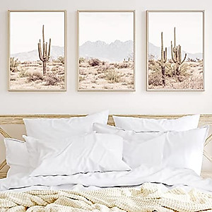 Sonoran Desert Landscape Wall Art Cactus Wall Art Decor Saguaro Cactus Pictures Wall Art Cactus Canvas Prints Cactus Artwork Cactus for Wall Cactus Painting for Home Room Decor 16x24x3 Inch Unframed