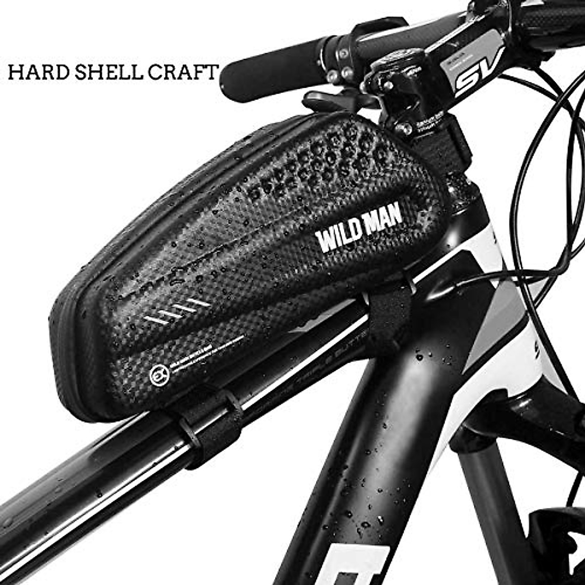 WILD MAN Waterproof Hard Shell Front Frame Bike Bag Large Capacity for Cycling Accessories Storage Suit for Road Mountain Cycling