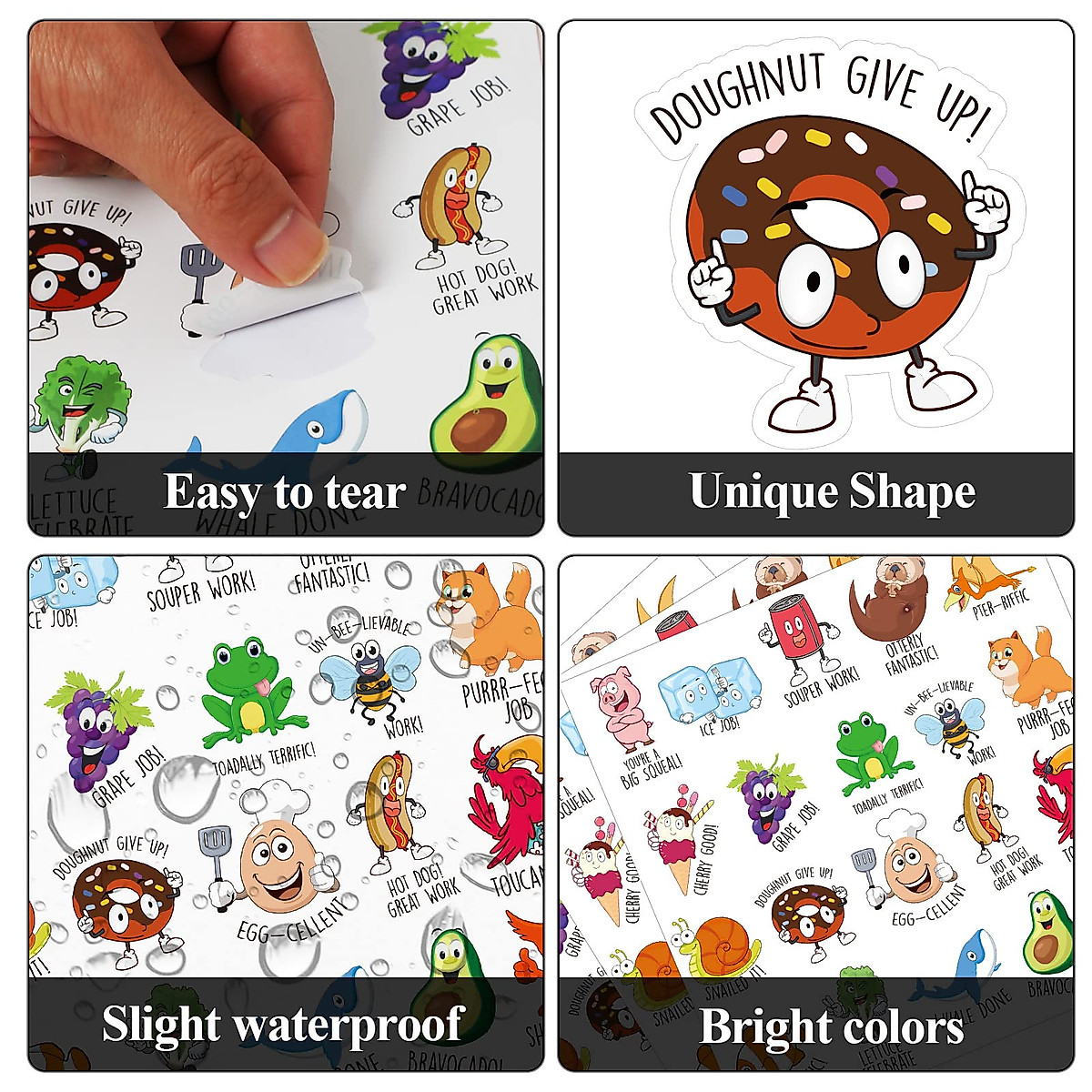 800PCS Punny Rewards Stickers for Classroom Punny Labels Fun Inspiration Stickers Motivational Positive Accents Words Stickers for Kids School Stickers Teacher School Supplies