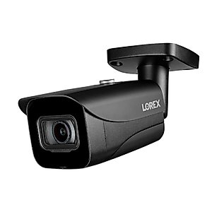 Lorex E841CAB 4K Ultra HD Outdoor Network Bullet Camera with Color Night Vision (Black) - High-Resolution Surveillance for Home Security - Weather-Resistant Wireless Camera System (2-Pack)