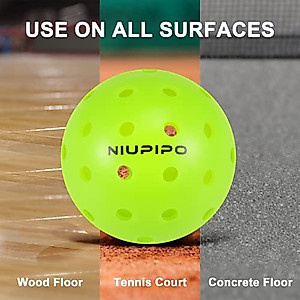 niupipo Pickleball Balls/Pickleball Net, Outdoor Pickleball Balls, USAPA Approved Pickle Balls/Portable Pickle Ball nets for Tournament, High Elasticity & Durable, 3/6/12/36/100 Pickleball Balls Pack