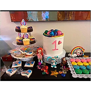 Xeternity-Made XMSound 3 Pieces Cake Stand Set ,White Metal Cupcake Holder Dessert Display Plate ,Decor Serving Platter for Wedding Birthday Parties Celebration