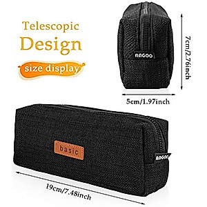 Oyachic Pencil Case Large Capacity Pencil Pouch Zipper Pencil Bag Canvas Pen bag Student Stationery Box Makeup Pouch Cosmetic Bag Office School Supplies