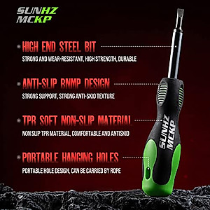SUNHZMCKP 8 in 1 Screwdriver, Portable multi-purpose screwdriver set，High-Strength Bits, Phillips, Slotted, Torx，Suitable for outdoor and daily repair tools,The best tool gift