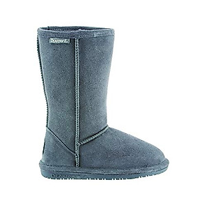 BEARPAW Emma Tall Youth Boot,Charcoal,4 M US Big Kid