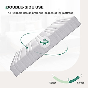 Novilla Twin Size Mattress, 10 Inch Memory Foam Mattress Twin with Bamboo Charcoal Foam for Cool Sleep & Pain Relief & Motion Isolating, Twin Mattress in a Box, Medium Firm