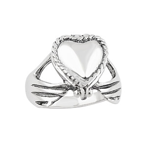 FashionJunkie4Life Claddagh Heart Poison Ring - 925 Sterling Silver, Sizes 5-10, Pillbox Ring (9)