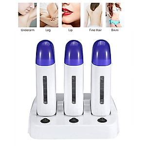 3 Types Portable Wax Roller Warmer for Women's Hair Removal, Roll on Home and Salon Waxing Machine with Cartridges (06#)