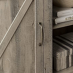 Walker Edison Georgetown Modern Farmhouse Double Barn Door TV Stand for TVs up to 65 Inches, 58 Inch, Grey