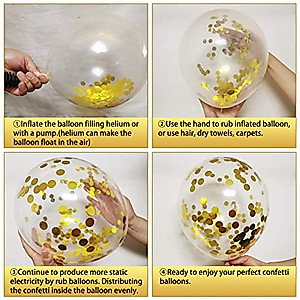 30pcs 50th Anniversary Decorations Balloons Kit, 12 Inch Black Gold Happy 50 Wedding Anniversary Latex Confetti Balloons Party Supplies, 50 Year Anniversary Theme Indoor Outdoor Decor