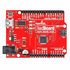 SparkFun RedBoard - Compatible with Arduino Breadboard-able Development Board w/ R3 Footprint Microcontroller Serves as Physical Computing Learning Platform Connect to Computer with USB Mini-B