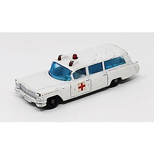 1965 Lesney White #54 Die--cast S&S Rescue Ambulance Red Domes - 69mm