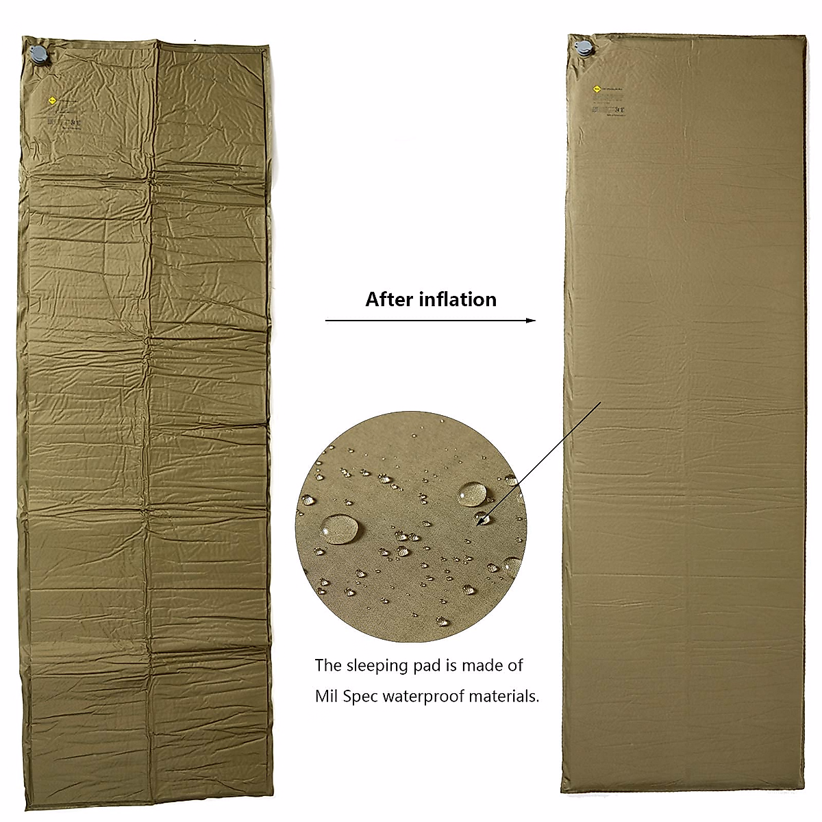 MT Military Army Alice Embedded Air Self-Inflating Camp Mat Olive Drab