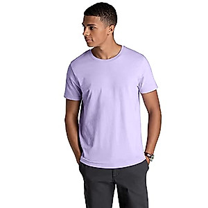 Fruit of the Loom Men's Recover Cotton T-Shirt Made with Sustainable, Low Impact Recycled Fiber, Lilac Petal, Large