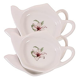 YARNOW 4pcs Ceramic Tea Bag Saucer Coffee Decor Accessory Tray Gift Containers Teabags Organizer Seasoning Dish Tea Bag Resting Caddy Home Supplies Tea Holder for Tea Bags Tea Bag Coaster