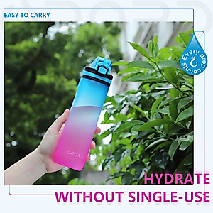 Opard Peak Water Bottle 20 Oz BPA Free Tritan Plastic Leak Proof Flip Top for School Kids Sports Gym Yoga Camping (Blue Purple)