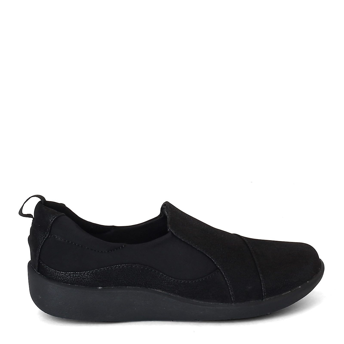 Clarks Women's CloudSteppers Sillian Paz Slip-On Loafer, Black Synthetic Nubuck, 5 M US