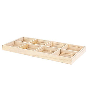 Hammont Rectangular Sectional Wooden Trays - 2 Pack - 7”x14”x1.25” - Eco Friendly Decorative Wooden Tray for Dry Fruits & Candies | Organic Wooden Tray for Gift & Home Décor