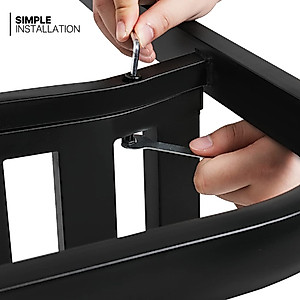 MoNiBloom Outdoor Bench Garden Patio Porch Furniture Aluminum Lightweight Sturdy 50 inch Bench with Aluminum Steel Metal Frame Birds and Branches Design for Lawn Yard, 800 lbs Load Capacity, Balck