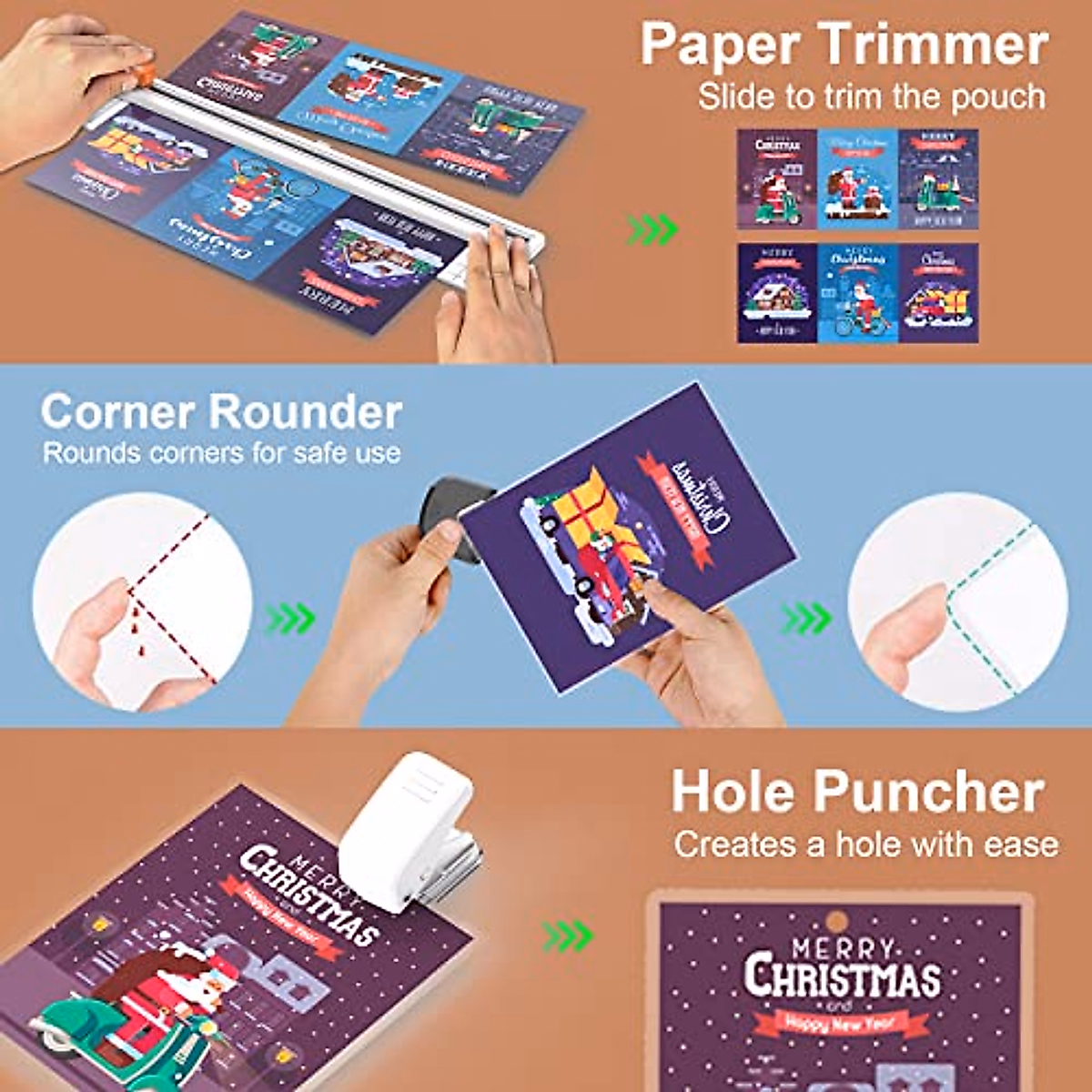 Laminator, 9-Inch Cold Thermal Laminator Machine with 20 Laminating Sheets for Teachers, 6 in 1 Mini Personal Lamination Kit with Pouches Cutter for Home Office School