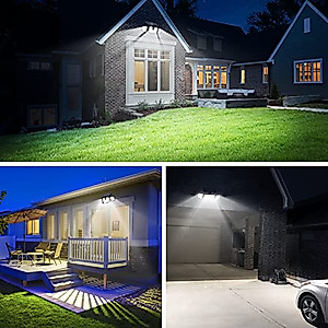 iMaihom Solar Flood Lights Outdoor, 2500LM 202 LED Security Lights, 3 Heads Motion Sensor Lights with Remote Control, IP65 Waterproof, 270°Wide Angle Flood Wall Lights for Yard Porch Garden, 2 Pack