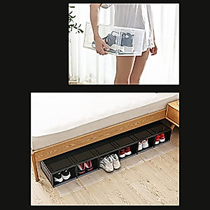 Toyvian Entryway Shoe Storage Bench Shoe Box Shoe Storage Boxes Magnetic Folding Stackable Shoes Cases Organizer Bins Container for Home Shop Black Shoes Container