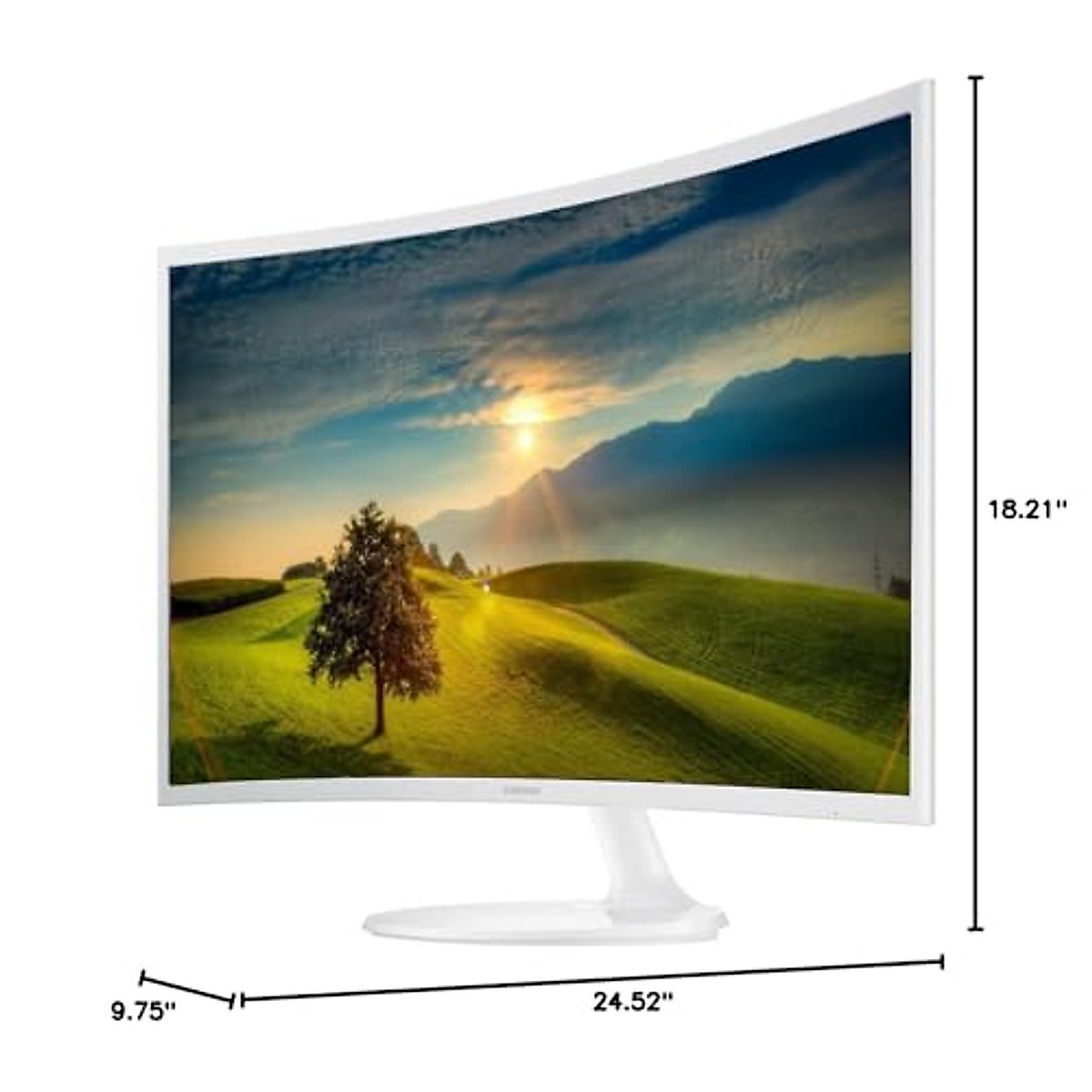 2022 Newest Samsung Flagship 27" FHD Curved LED Backlight Computer Monitor for Business with VGA, HDMI, Ultra-Slim Design with Wide Screen, 4ms Response, 60Hz Refresh, 3000:1 Contrast Ratio, White+JVQ