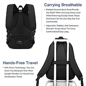 Laptop Backpack for Men, College Bookbag Backpack for Men,Black,15.6-Inch