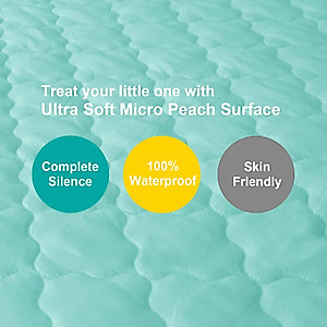 2 Pack Pack and Play Mattress Protector Sheets Fitted Waterproof Playard Mattress Pad Cover, Compatible with Graco Pack n Play & Dream On Me & Pamo Babe, Playpen/Playard Sheet, Pink&Aqua, 39" x 27"