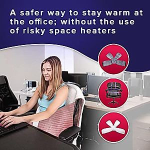 Cozy Chair Blanket by Snuggle Back; Chair Blanket Wrap Attaches to Any Office Chair for Convenient Warmth and Heat. Stay Warm In The Winter or Summer. Faux Fur with Fluffy Sherpa (Black)