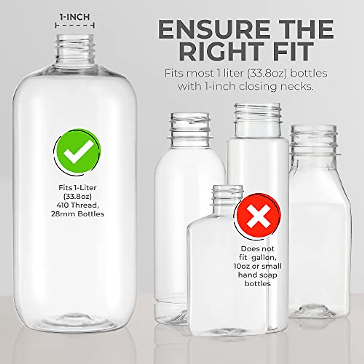 2 White Replacement Pumps for 1 Liter (33.8oz) Bottles, Shampoo and Conditioner with Extra Long Tube (Easy to Cut - to Fit Shorter Bottles)