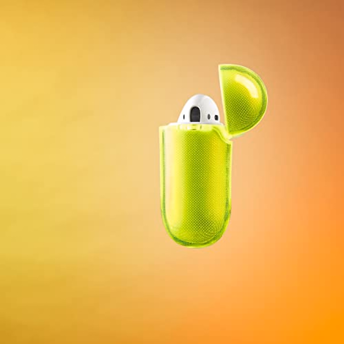 SteepLab Neon Highlighter Case for AirPods (1st Gen & 2nd Gen) - The Grippy Jelly Case Cover (Conspicuous Neon Yellow)