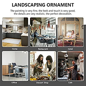 Happyyami 4Pcs Jiangnan dwellings Resin House lanscape Decor Tiny Fairy House Mini Village Houses Fairy House Garden Statue Mini hut Statue Miniature Village Houses Bonsai Mushroom Outdoor