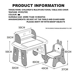 Kids Functional Desk and Chair Set with Storage Space,Adjustable Height, Ergonomic,Easy to Wipe Graffiti Table and Chairs for Children Reading,Drawing,Eating,Studying,Parent-Child Interaction
