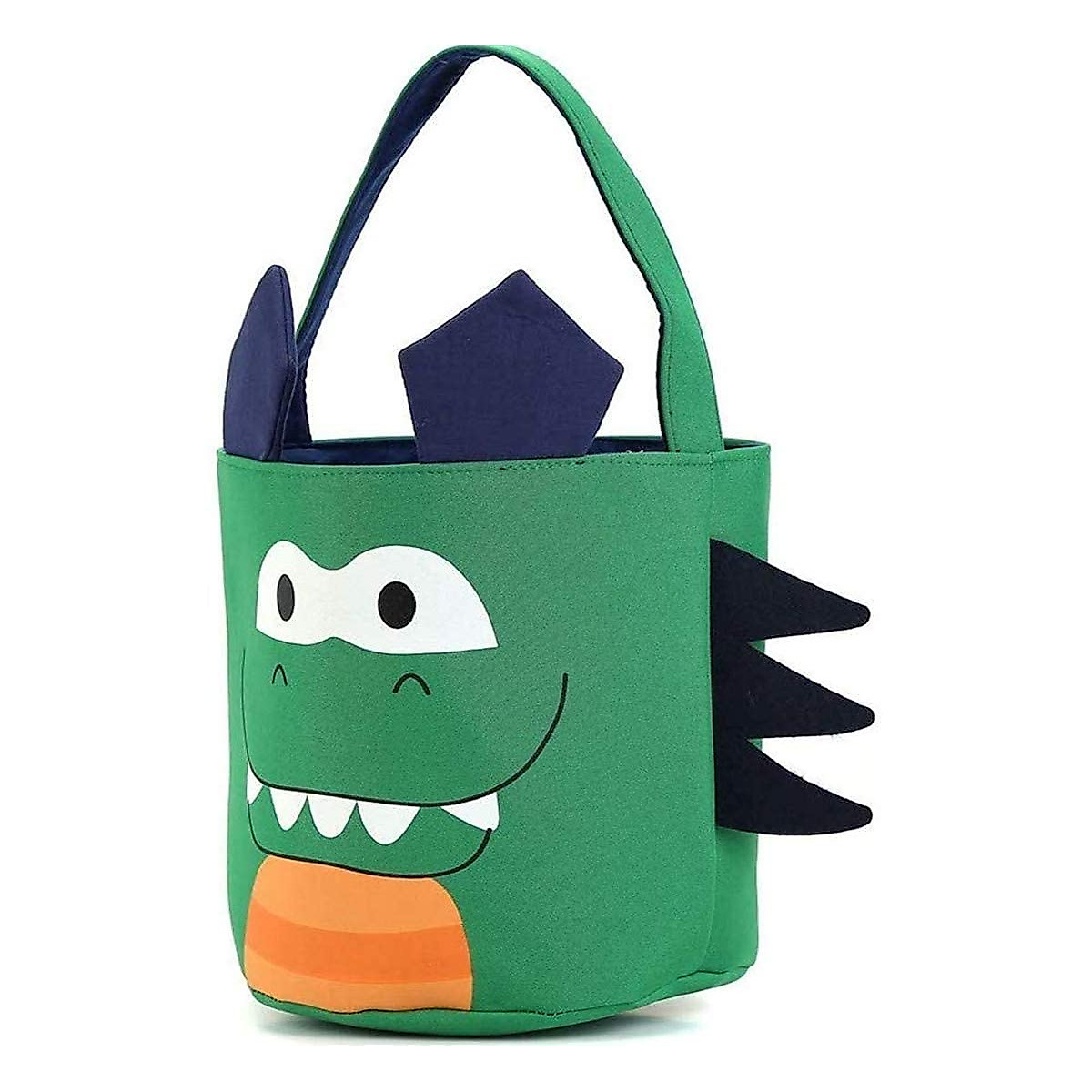 Easter Basket for Kids Easter Bunny Bag Easter Decorations (Green Dinosaur)