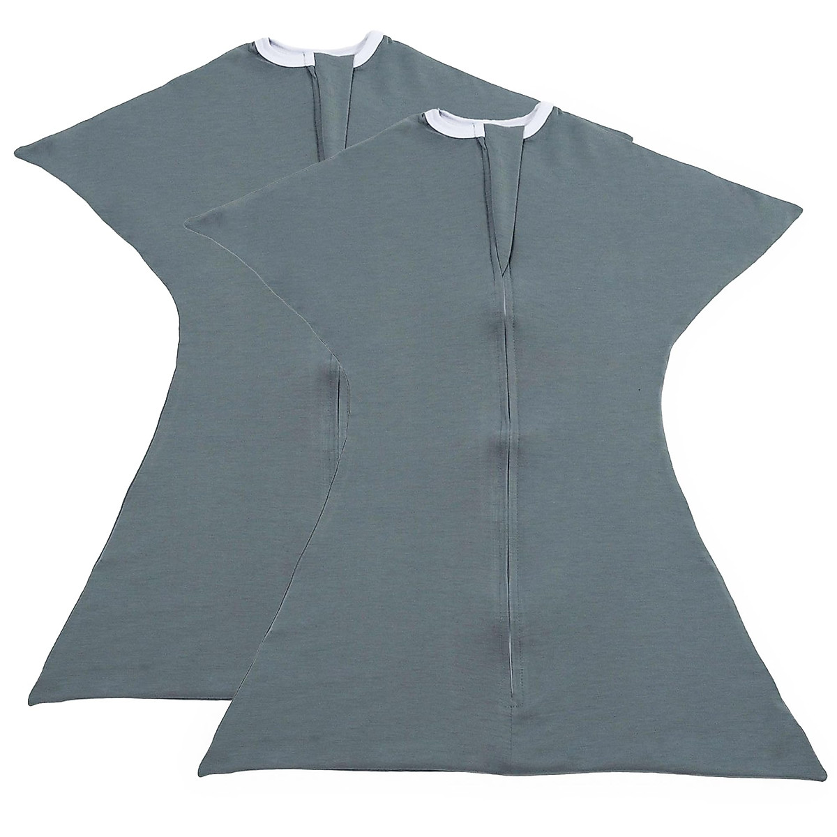 SleepingBaby Zipadee-Zip Transition Swaddle with Zipper, Polyester, Spandex - Roomy Baby Wearable Blanket for Easy Diaper Changes - Classic Grey, Medium (6-12 Month) - 2 Pack